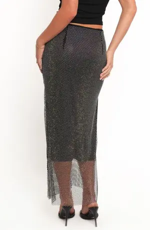 PETAL & PUP Sherida Sparkle Mesh Midi Skirt