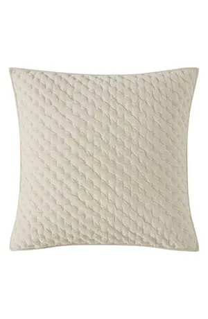 DKNY PURE Velvet Quilt Euro Pillow Sham - Cream
