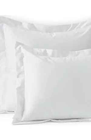 LANDS' END 400 Thread Count Premium Supima Cotton No Iron Sateen Embroidered Pillow Sham - White Dots