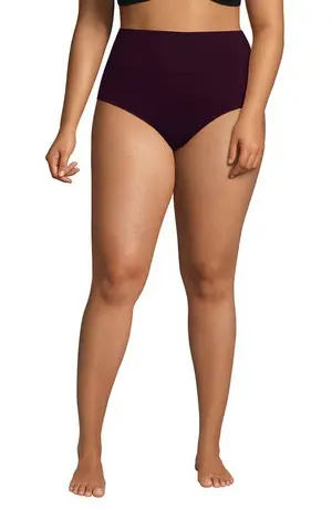 LANDS' END High Waisted Bikini Bottom - Dark Wine