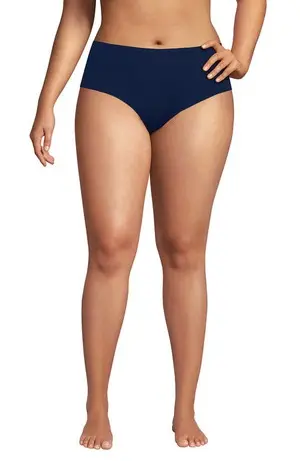 LANDS' END Mid-rise Bikini Bottom - Deep Sea Navy