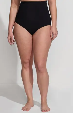 LANDS' END Slender Separates Ultra High Waisted Bikini Bottom - Black