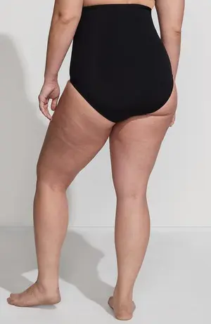 LANDS' END Slender Separates Ultra High Waisted Bikini Bottom - Black