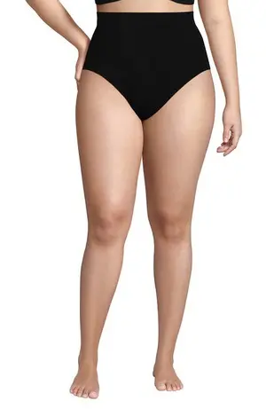 LANDS' END Slender Separates Ultra High Waisted Bikini Bottom - Black