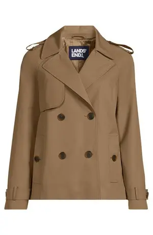 LANDS' END Trench Rain Jacket - Dark Jute Brown