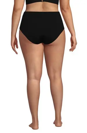 LANDS' END Cheeky High Waisted Bikini Bottom - Black