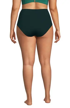 LANDS' END Cheeky High Waisted Bikini Bottom - Deep Balsam