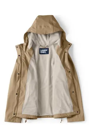 LANDS' END Waterproof Rain Slicker Jacket - Desert Tan