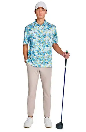 CON.STRUCT Regular Fit Beer & Hot Dogs Recycled Performance Golf Polo - Baby Blue