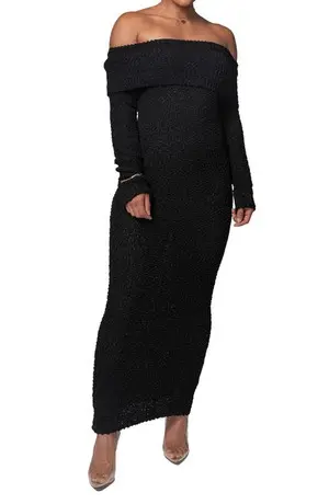 JLUXLABEL Olivea Bouclé Long Sleeve Sweater Dress
