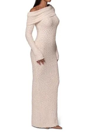 JLUXLABEL Olivea Bouclé Long Sleeve Sweater Dress