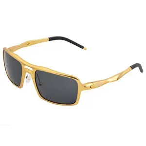 BREED Orpheus Aluminum Rectangle Sunglasses - Gold/black