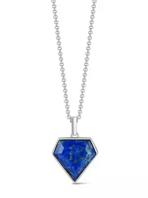 Mateo Sterling Pentagon Lapis Necklace - Silver