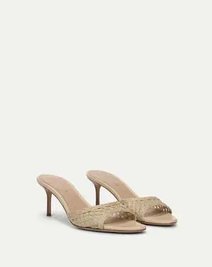 Veronica Beard Tia Raffia Sandals - Natural