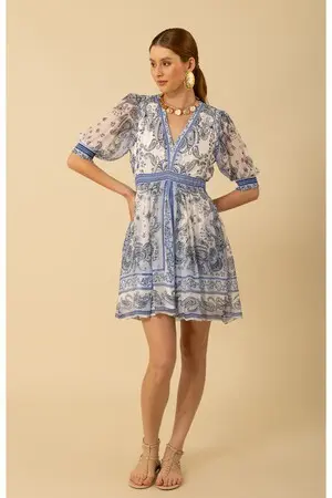 Hale Bob Hale Bob Lilian Chiffon Dress - Blue