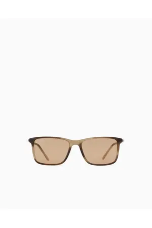 Giorgio Armani Asian-fit Rectangular Sunglasses - Natural