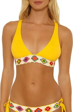 ISABELLA ROSE 1969 Halter Triangle Swim Top - Honey Must