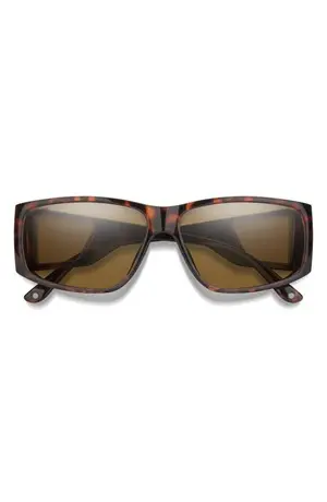 SMITH Monroe Peak 62mm Oversize Chromapop™ Polarized Sunglasses - Tortoise / Chromapop Brown