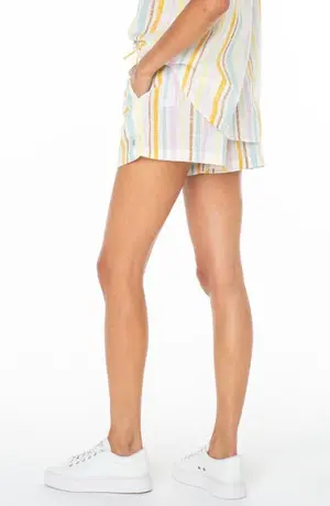 Roxy Lekeito Break Stripe Drawstring Shorts - Egret