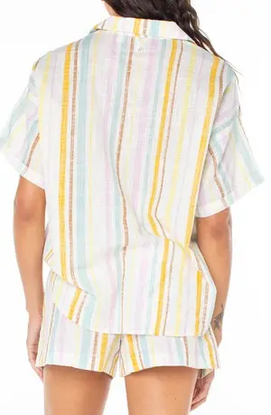 Roxy Beach Nostalgia Stripe Camp Shirt