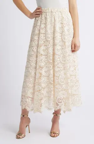 Anne Klein Lace A-line Midi Skirt