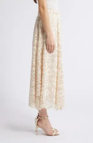 Anne Klein Lace A-line Midi Skirt