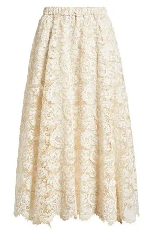 Anne Klein Lace A-line Midi Skirt