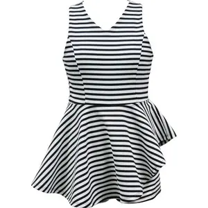 AVA & YELLY Textured Stripe Romper