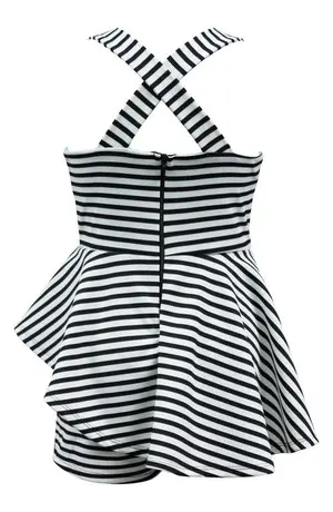 AVA & YELLY Textured Stripe Romper