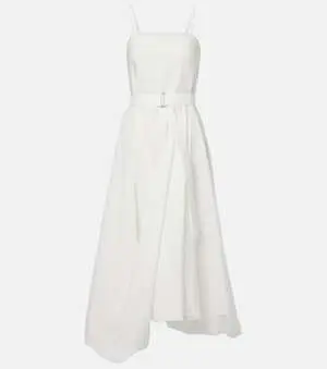 Brunello Cucinelli Cotton-blend Midi Dress - White