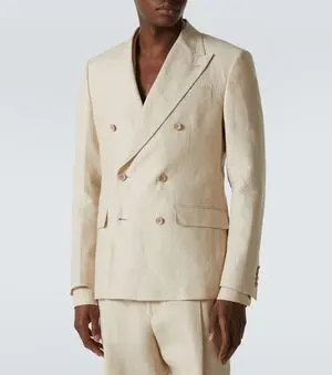 Dolce & Gabbana Double-breasted Linen Blazer - Beige