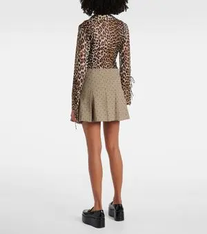 GANNI Checked Mini Skirt - Brown