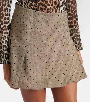 GANNI Checked Mini Skirt - Brown