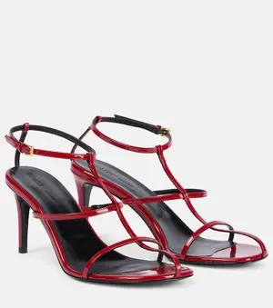 Khaite Cage 75 Patent Leather Sandals - Red