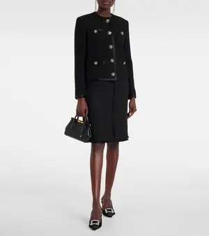 Dolce & Gabbana Dg Wool-blend Tweed Midi Skirt