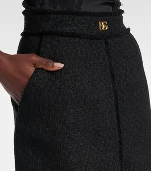 Dolce & Gabbana Dg Wool-blend Tweed Midi Skirt