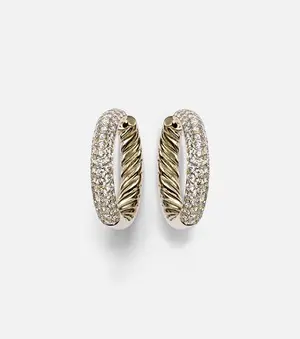 David Yurman Dy Mercer® Hoop Earrings With Diamonds - Gold