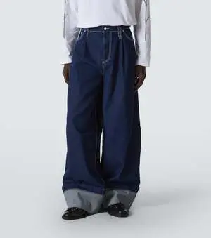 Simone Rocha Embellished Wide-leg Jeans - Blue