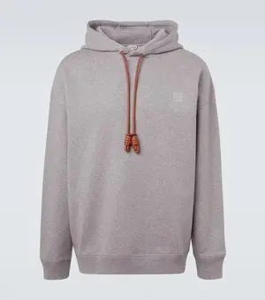 Loewe Anagram Cotton Jersey Hoodie - Grey