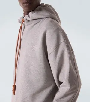 Loewe Anagram Cotton Jersey Hoodie - Grey