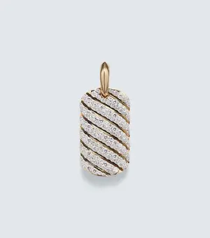 David Yurman Sculpted Cable Pendant With Diamonds - Gold