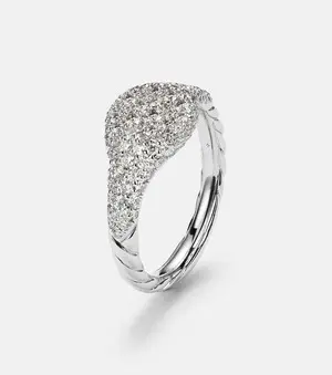 David Yurman 18kt White Gold Ring With Diamonds