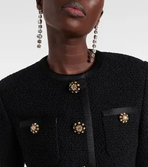 Dolce & Gabbana Wool And Silk-blend Tweed Jacket - Black