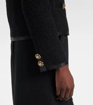Dolce & Gabbana Wool And Silk-blend Tweed Jacket - Black