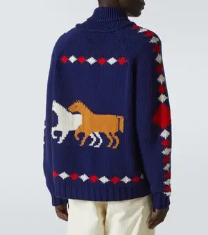 BODE Diamond Corral Wool Zip-up Cardigan