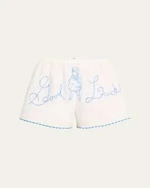 Bode Embroidered Shorts For Women