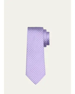 Giorgio Armani Micro-circle Printed Neck Tie - Violet