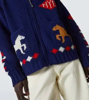 BODE Diamond Corral Wool Zip-up Cardigan