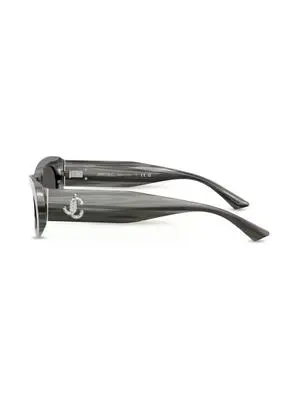 JIMMY CHOO Logo-plaque Sunglasses - Black