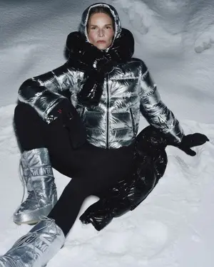 Perfect Moment Metallic Polar Flare Down Jacket - Silver-foil